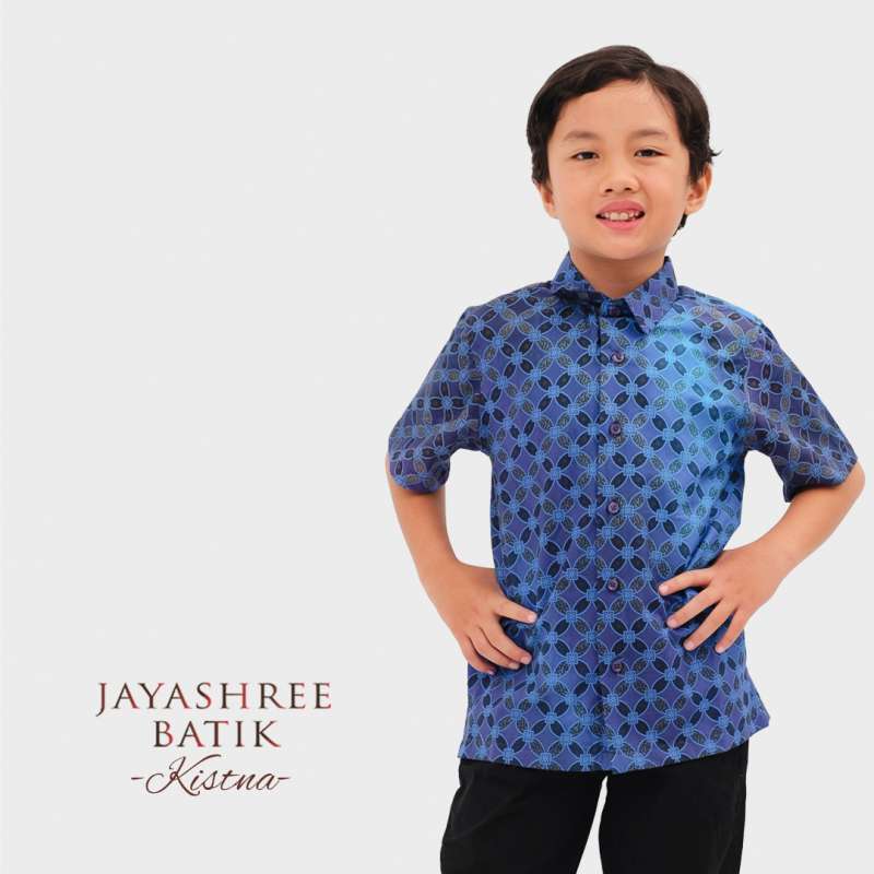 Promo Jayashree Batik Kids Kistna Blue Kemeja Batik Lengan Pendek (Anak ...