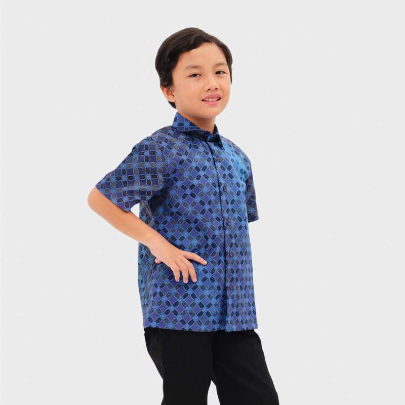 Promo Jayashree Batik Kids Kistna Blue Kemeja Batik Lengan Pendek (Anak ...