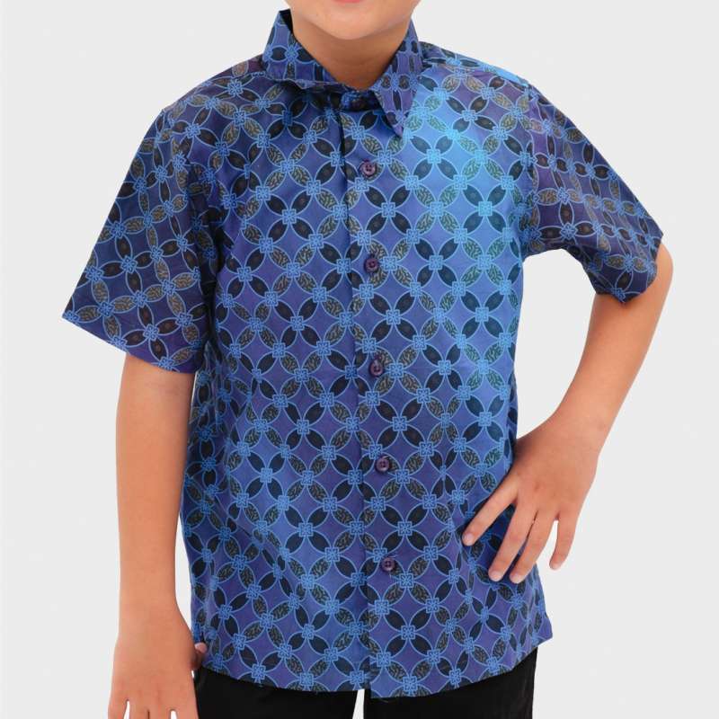 Promo Jayashree Batik Kids Kistna Blue Kemeja Batik Lengan Pendek (Anak ...