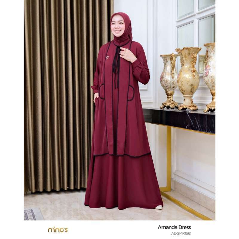 Jual Amanda Dress By Ninos Design - Maroon Di Seller Nino's Design ...