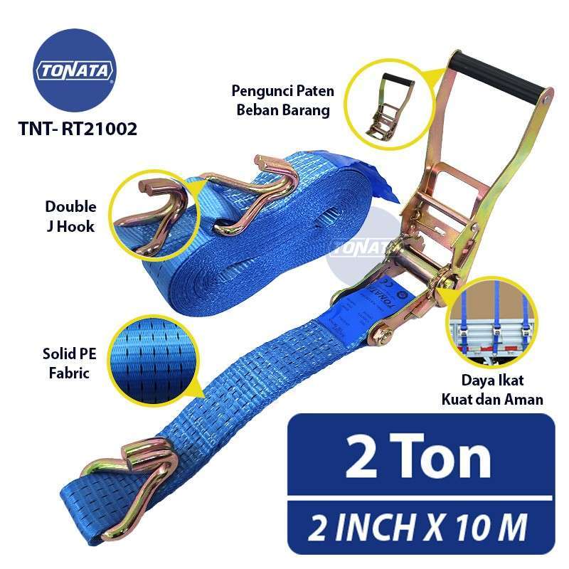 Promo Ratchet Tie Down 2 X 10m / Cargo Belt 2 Ton / Tali Pengikat ...