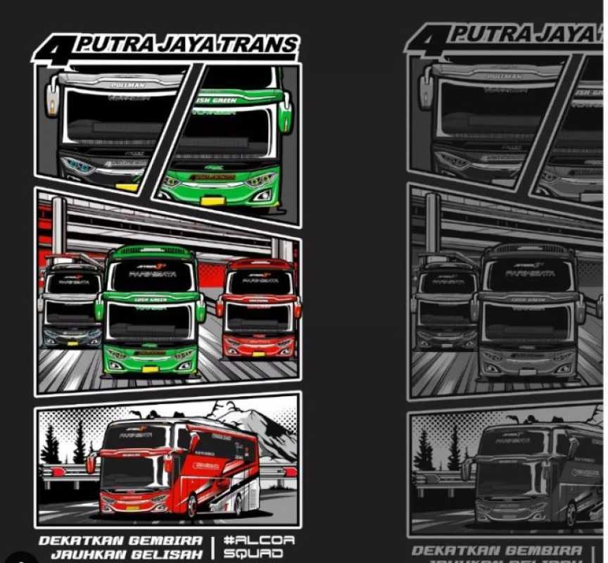 Promo Stiker Bus Mania Bus Artis Basur Putra Jaya Trans Laser Sticker ...