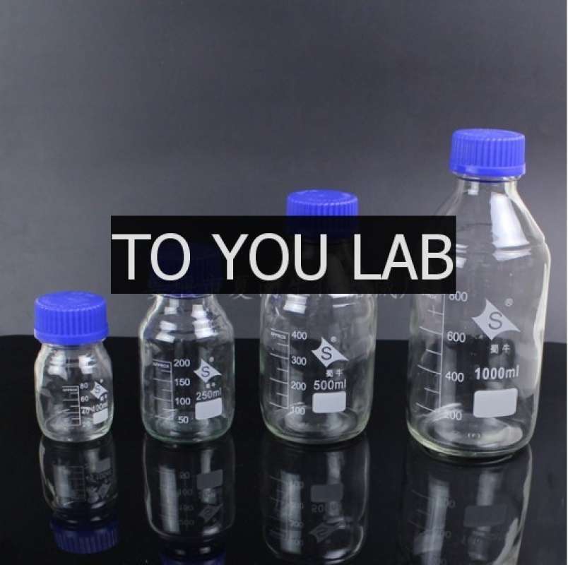Promo Glass Reagent Bottle Blue Cap Botol Sample Tutup Biru Kaca 500ml ...