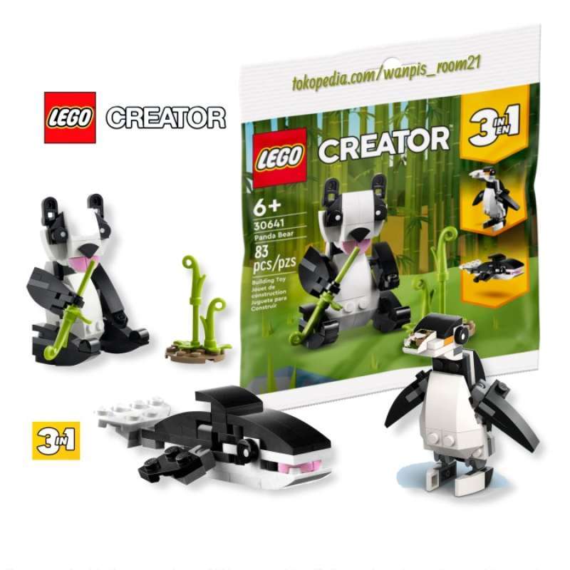 Promo Lego Creator 30641 Panda Bear - Lego Binatang Panda 3in1 Penguin ...