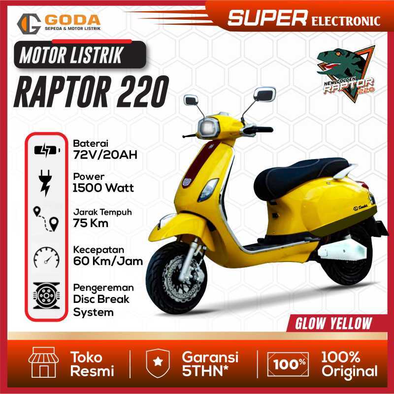 Jual Motor Listrik Goda 220 New Golden Raptor 72v/20ah Garansi Resmi ...