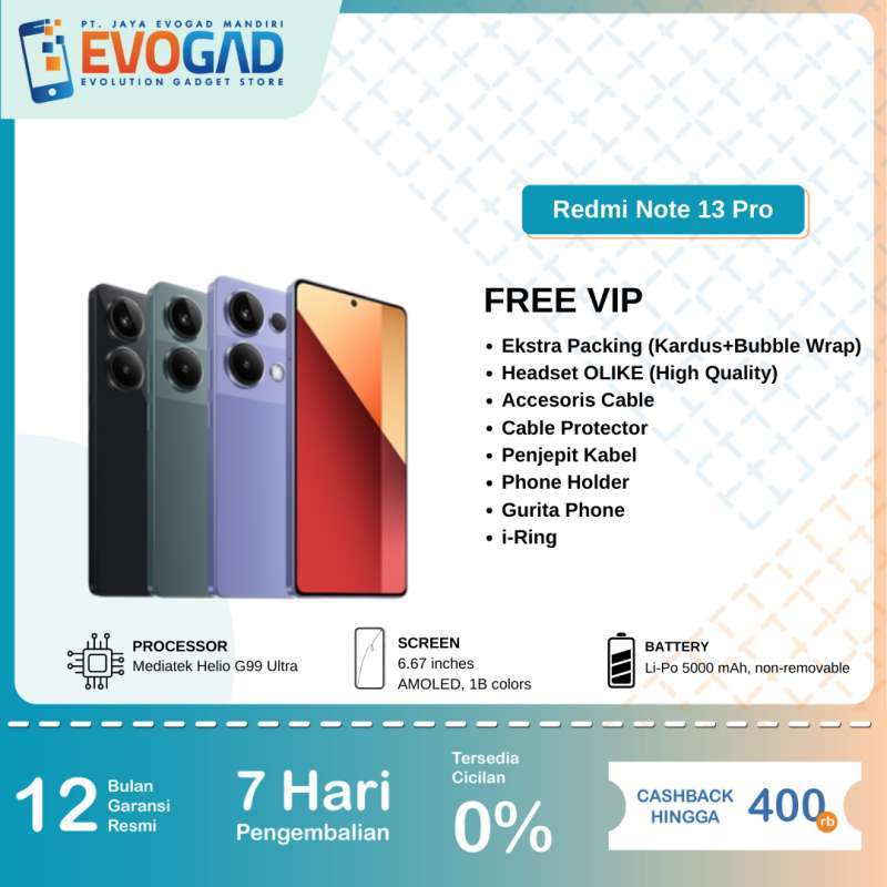 Promo Xiaomi Redmi Note 13 Pro | Mediatek Helio G99 Ultra Kamera 200 Mp ...