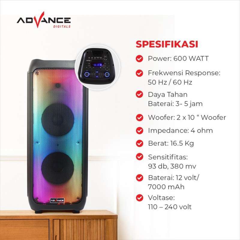 Jual ADVANCE KK1000 | KK-1000 SPEAKER BLUETOOTH KARAOKE di Seller ...