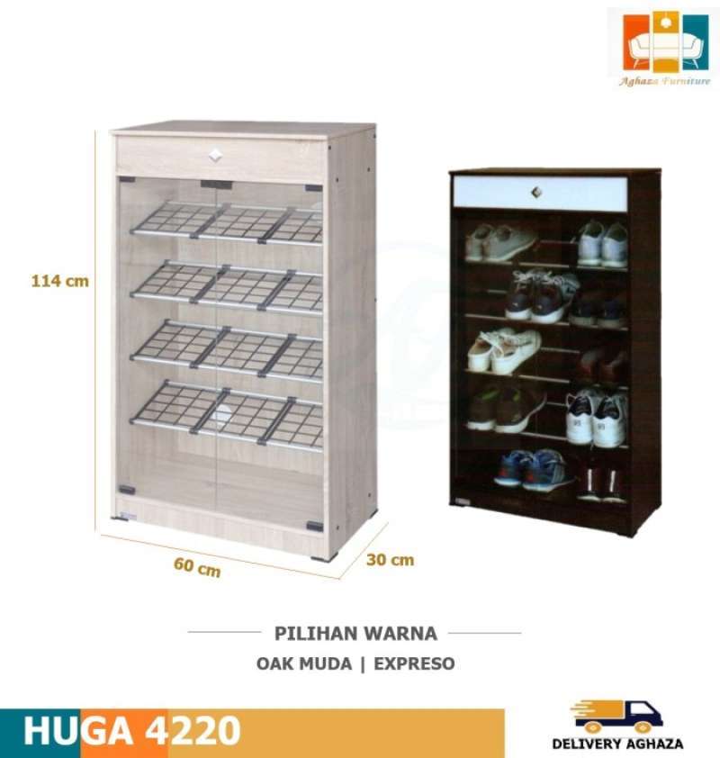 Promo Rak Sepatu Kaca | Lemari Sepatu Kaca Minimalis - Multicolor Huga ...
