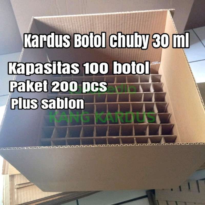 Promo Kardus botol chuby 30ml isi 100 botol | PAKET 200 PCS PLUS SABLON ...