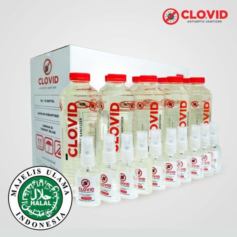 Promo CLOVID 5 LITER (10 BOTOL @ 500 ML + 10 MANUAL SPRAY) DIJAMIN ...