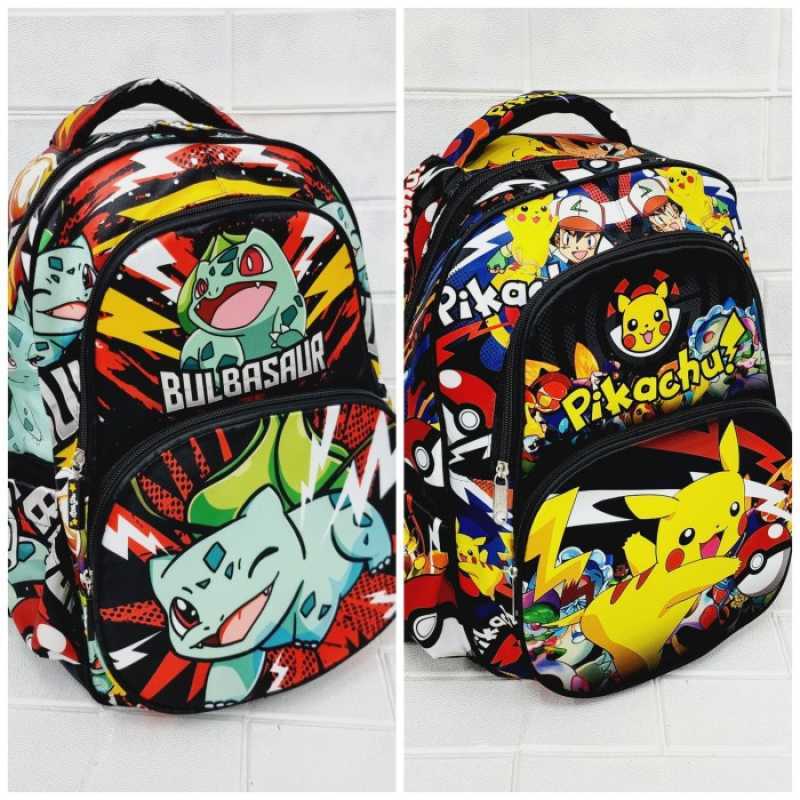 Promo Tas Ransel Sekolah POKEMON PIKACHU BULBASAUR 12-15-18 TK - SD ...