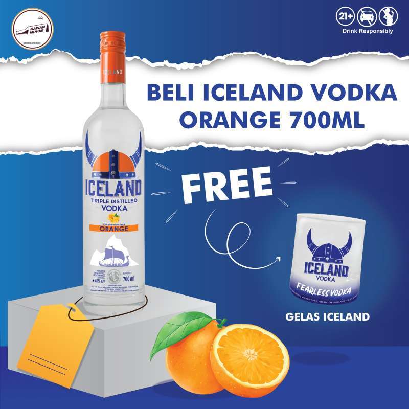 Jual Beli Iceland Vodka Orange 700mL FREE Gelas Frosted Iceland di ...