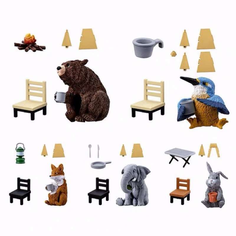 Promo Bandai animal Camp series 1 doubutsu camping gashapon. Set of 5 ...