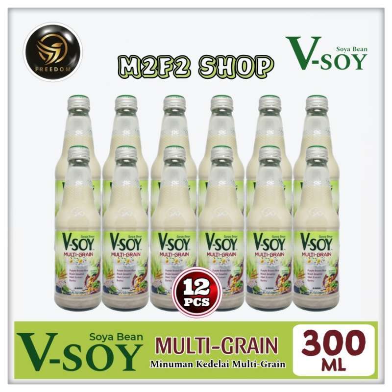 Promo V-soy Soya Bean Milk Multi Grain Barley | Susu Kedelai Botol ...