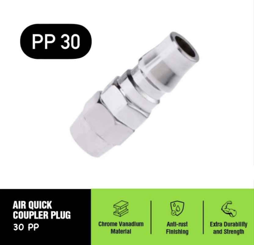 Promo Nepel Sambungan Selang Angin Kompresor PP 30 Quick Coupler Plug Recoil Diskon 22% di ...