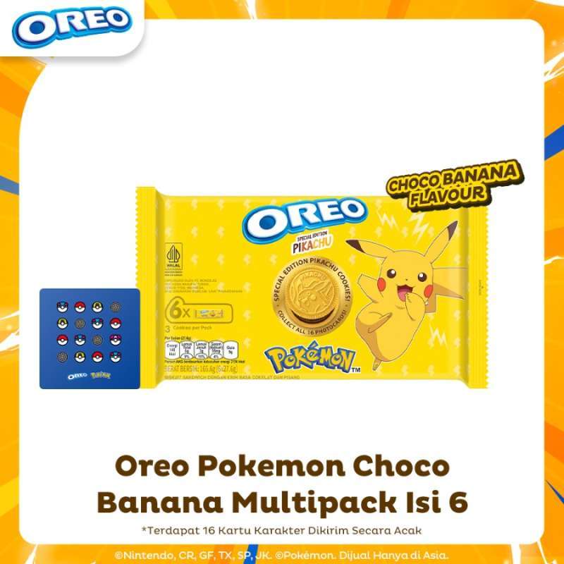 Promo Oreo Pokemon Biskuit Chocolate Banana Multipack Isi 6 165.6g ...