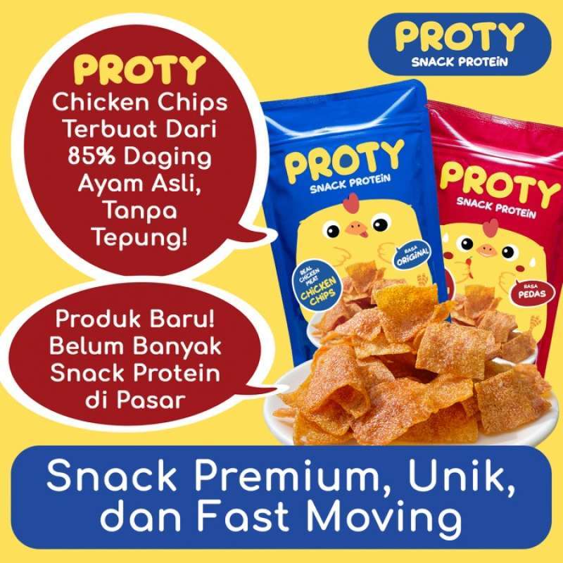 Promo Proty Chicken Chips 18g Keripik Daging Ayam High Protein Healthy ...