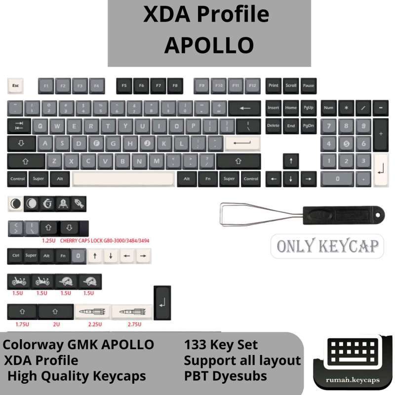 Jual Keycaps Keycap XDA PROFILE GMK APOLLO PBT Dyesub Dye Subs 7u ...