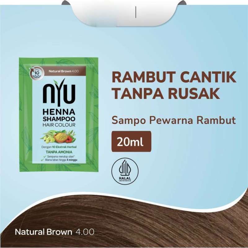 Jual Nyu Hair Colour 20 Ml Semir Rambut Henna Shampoo Cat Pewarna ...