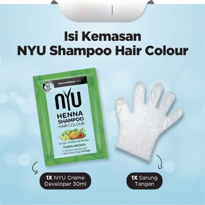 Jual Nyu Hair Colour 20 Ml Semir Rambut Henna Shampoo Cat Pewarna ...