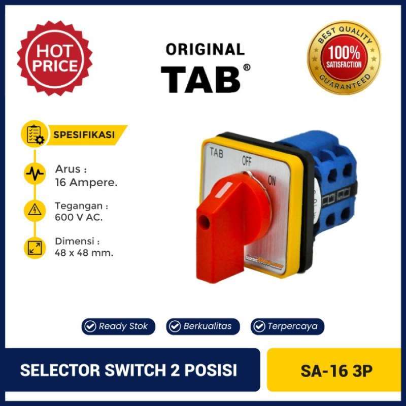 Promo Selector Switch 2 Posisi On Off 3 Pole Sa-16 Tab Selector Amper 3p - Tokosepuluh10 Diskon ...