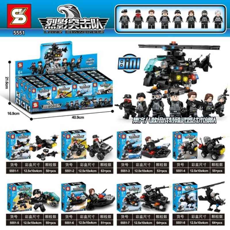 Promo Sy 5551 - Swat Police Team 8in1 | Diy Brick Block Mainan Balok ...