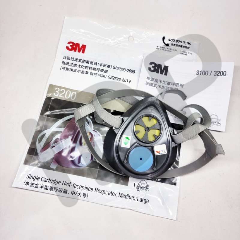 Promo 3m Masker 3200 Single Cartridge Half Facepiece Reusable ...