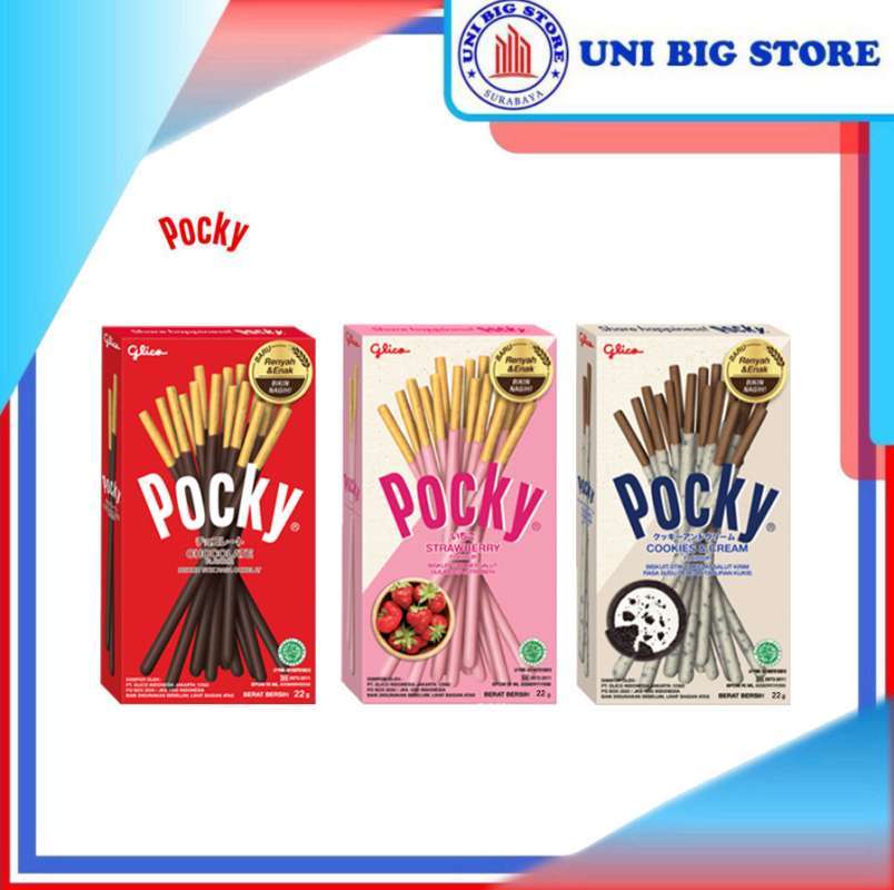 Jual Glico Pocky Mini Stick Coklat Strawberry Cookies Cream 22 Gr ...