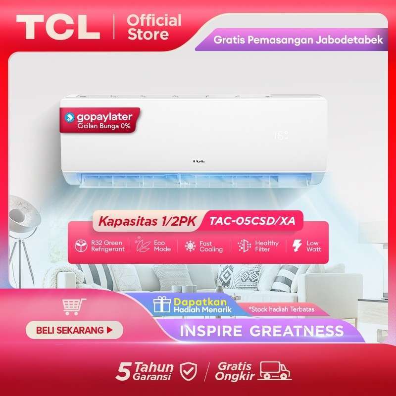 Jual Tcl Ac Standard Low Watt 1/2 Pk -tac-05csd/xa [indoor + Outdoor Only] Di Seller Grosir ...
