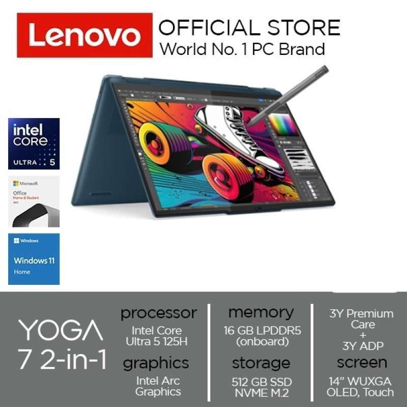 Jual Lenovo Yoga 7 2-in-1 14iml9 0wid || Intel Core Ultra 5 125h 16gb ...
