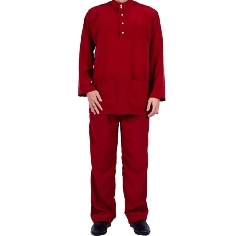 Promo Baju Koko Pria Set Muslim Baju Teluk Belanga Melayu Pria Hingk ...