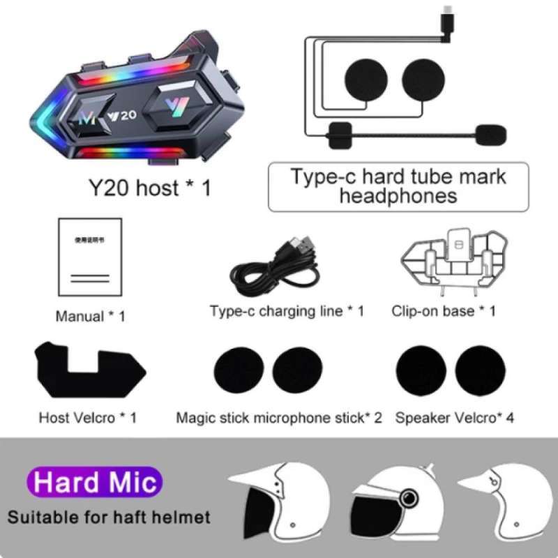 Jual Kebidumei Intercom Helm Bluetooth Headset Helmet Motorcycle Rgb ...