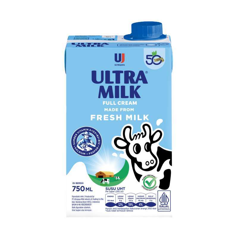 Promo Ultra Milk Full Cream Susu Uht 750ml Diskon 12% Di Seller Tiptop ...