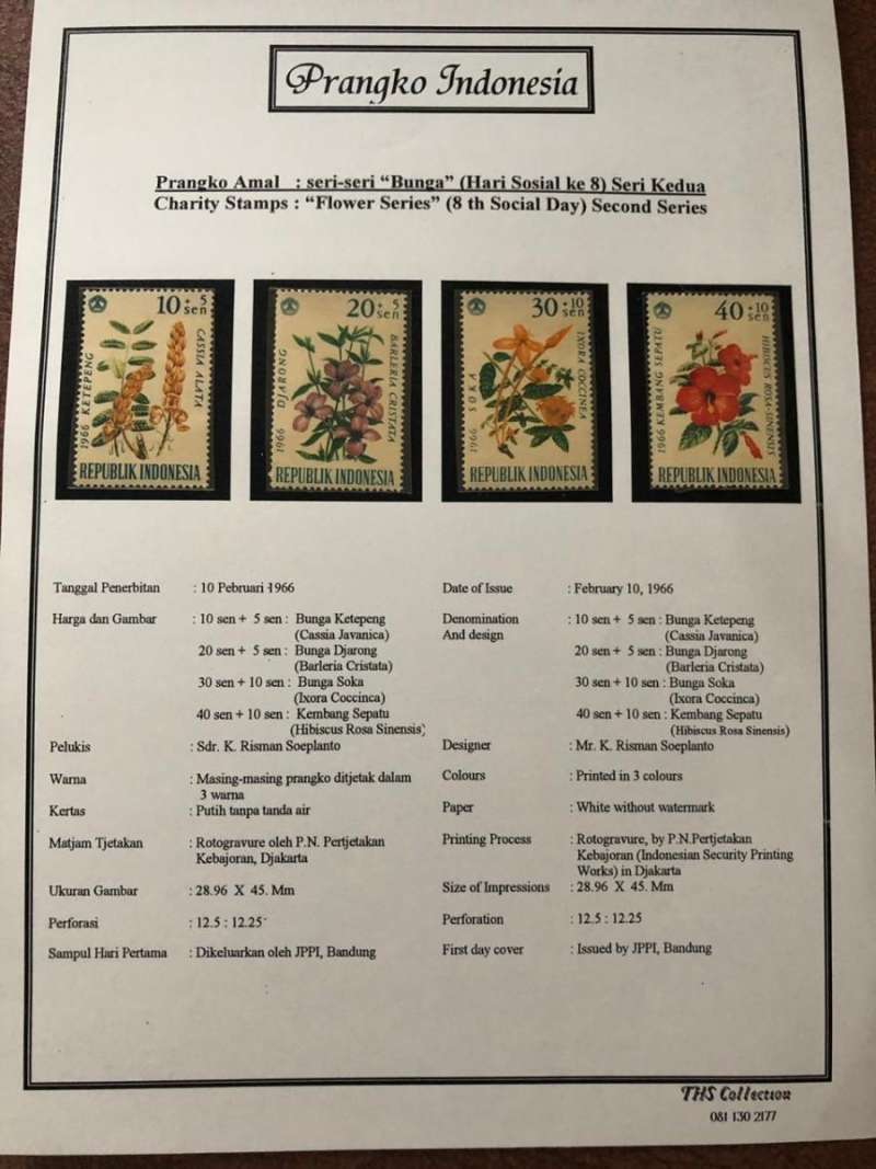 Jual Prangko Indonesia Seri Bunga Seri 2 Th 1966 Di Seller Indah Ria - Pandean, Kota Madiun | Blibli