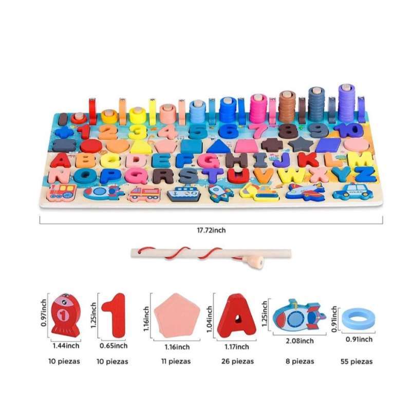 Jual Aa - Puzzle Kayu Anak Huruf Dan Angka Pancing Ikan Montessori ...
