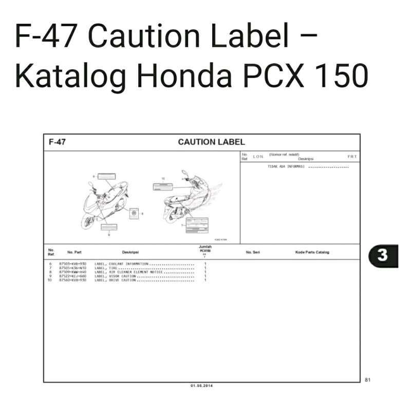 Jual Label Drive Caution Sticker Stiker Informasi Penting Vario Beat ...