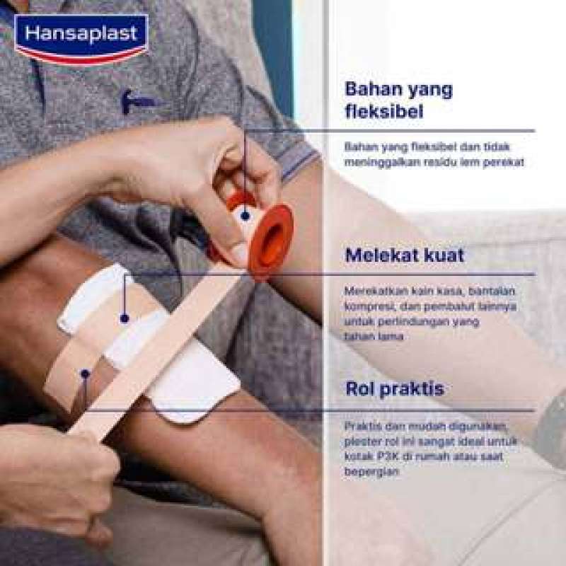 Jual Hansaplast Kain Roll 1.25cm X 5m - Plester Perekat Untuk Kasa Dan ...