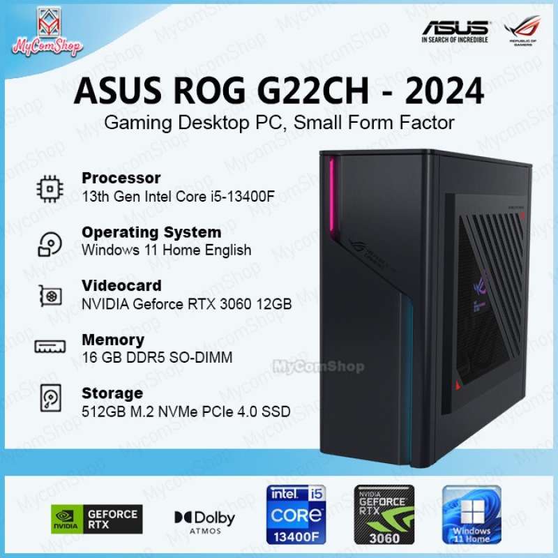 Jual Asus Rog Gaming Pc G22ch I5-13400f 16gb Ram 512gb Ssd Rtx 3060 ...