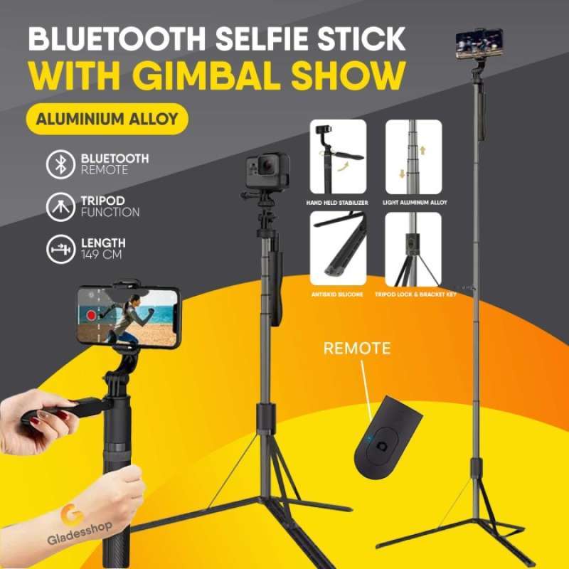 Promo Tongsis Tripod Bluetooth With Gimbal Show Selfie Stick Big Tripod ...