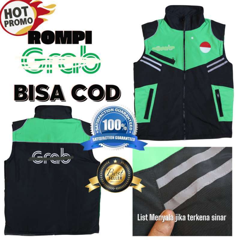Promo Rompi Grab Driver / Rompi Grab Terbaru / Rompi Motor Pria Diskon ...