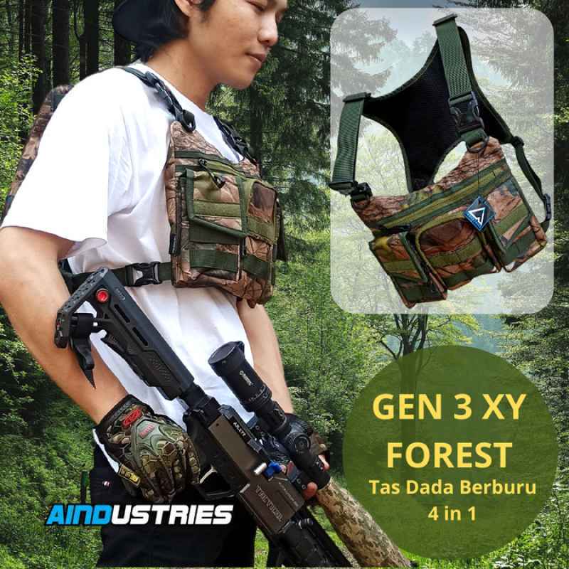 Promo Rompi Berburu Camo Loreng Army Waterproof Model Tas Dada Anti Air - 4 In 1 Forest Diskon ...
