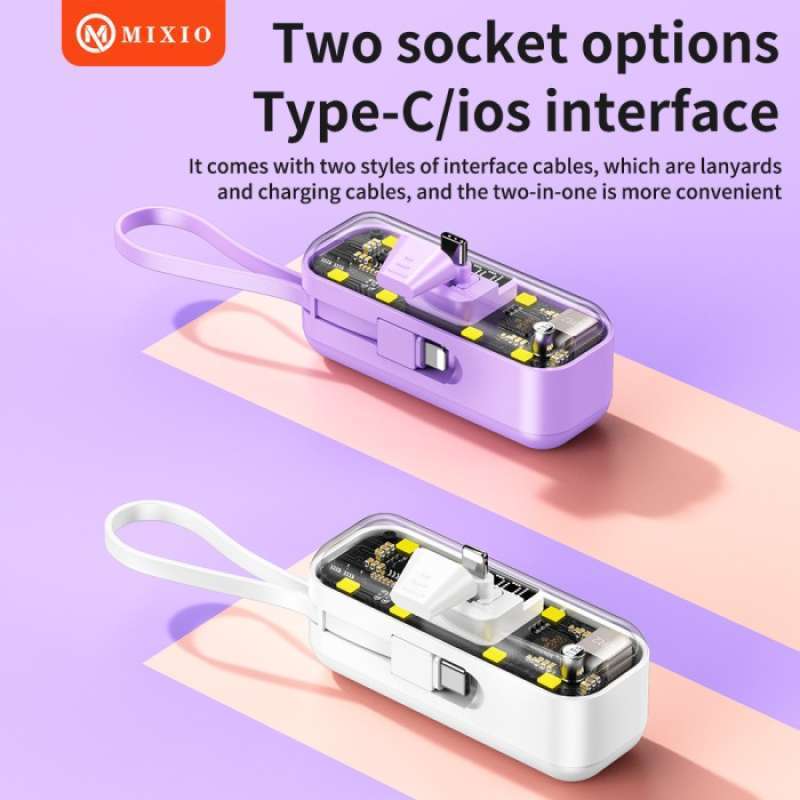 Promo Mixio Mp-04 Powerbank 5000mah Portable Mini Lightning Type C With ...
