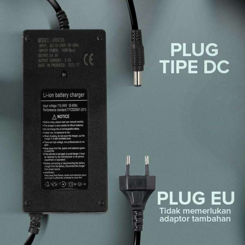 Jual Jnenconn Adaptor Charger Baterai Skuter Sepeda Listrik Dc 54.6v 3a ...