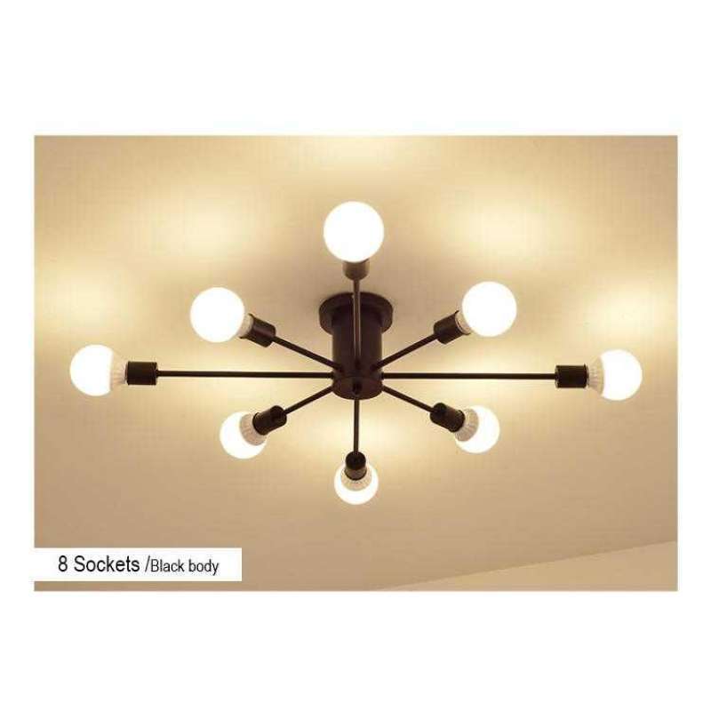 Jual Sikebote Fitting Lampu Plafon Led Minimalis Retro Cabang 8 E27 ...