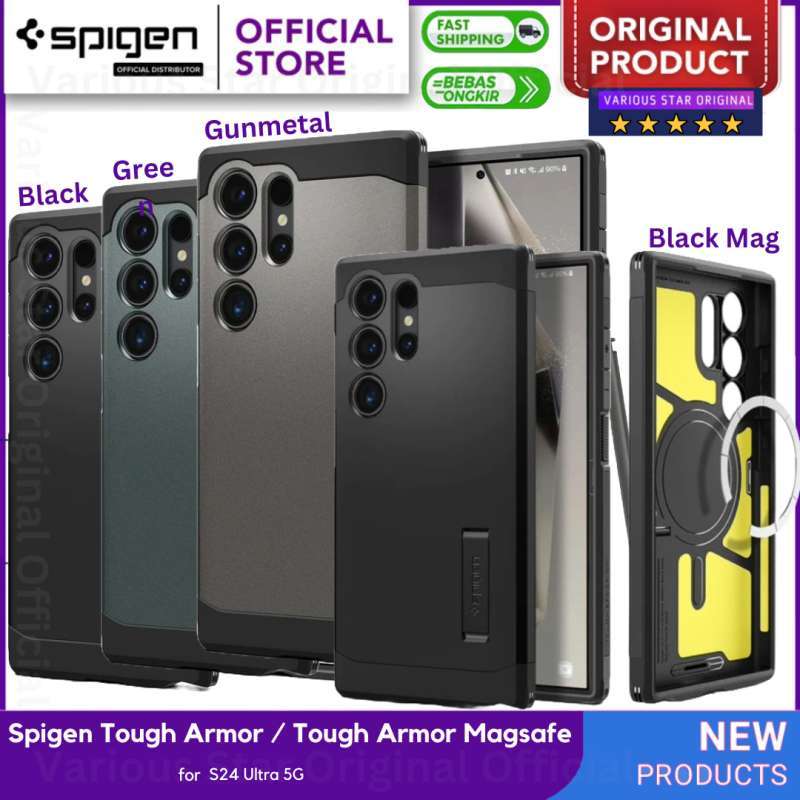 Promo Original Case Samsung Galaxy S24 Ultra 5g 2024 Spigen Tough Armor / Tough Armor Magnetic ...