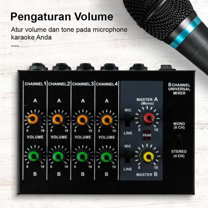 Jual Weitesi Professional Console Karaoke Mixer 8 Channel Input Mic Am ...