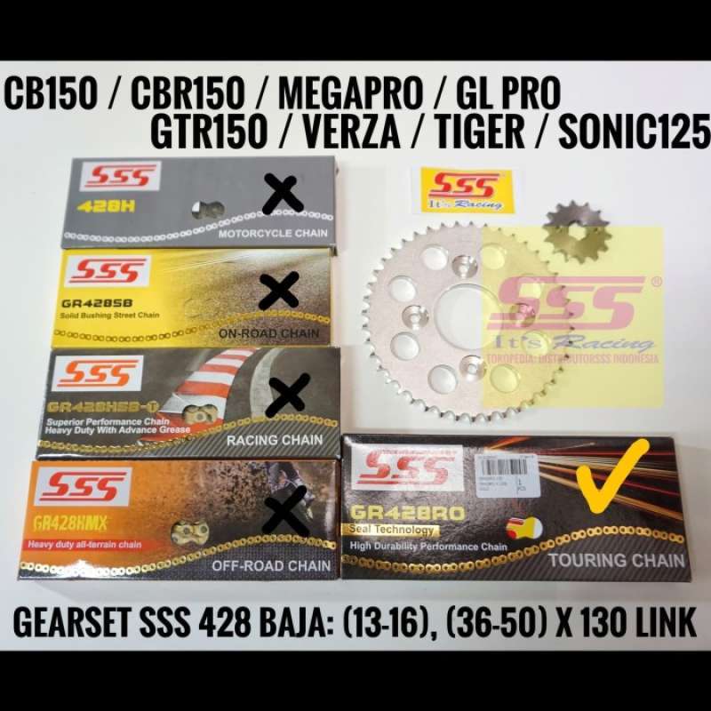 Promo Gearset/girset/gir Set Sss 428 Cb150/150/tiger/sonic Gold Ro/ng ...
