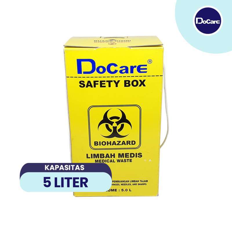 Promo Docare Safety Box 5l / Tempat Limbah Medis 1 Lembar - Box+tali ...