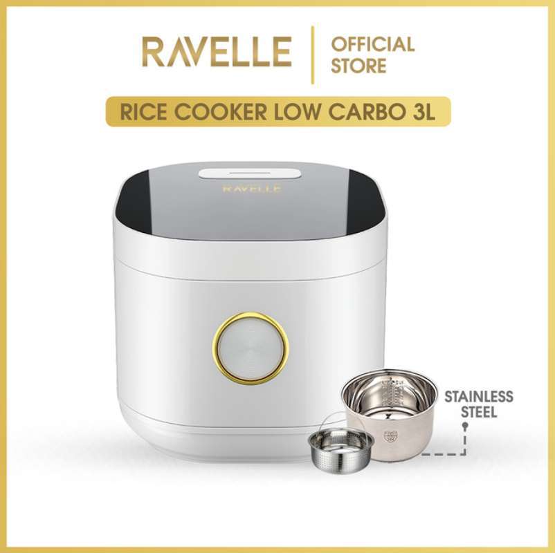 Promo Ravelle Rice Cooker Digital Low Carbo 3 Liter Ultima White Diskon ...