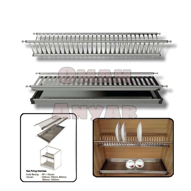 Jual Rak Piring Gantung Tatakan Lemari Kitchen Set Stainless Steel ...